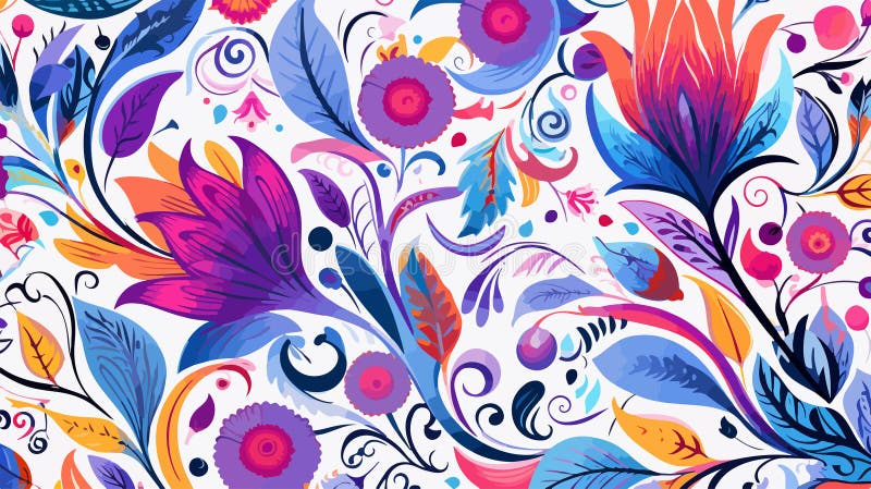 Abstract Bright Floral Patterns in Vector Art Stock Vector ...