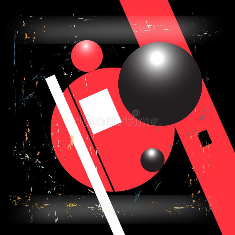 Abstract Bright Geometric Background with Different Objects Stock ...