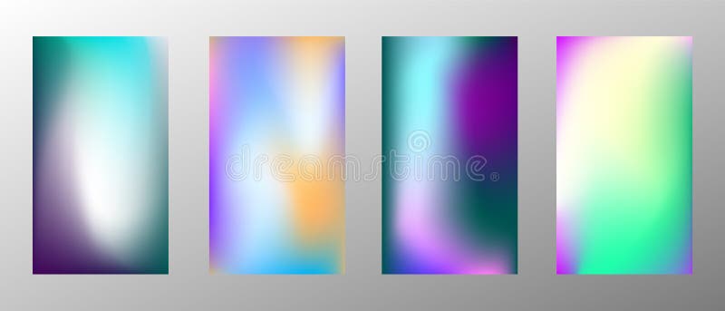 Abstract Bright Gradient Background. Set of 4 Backgrounds. Creative ...
