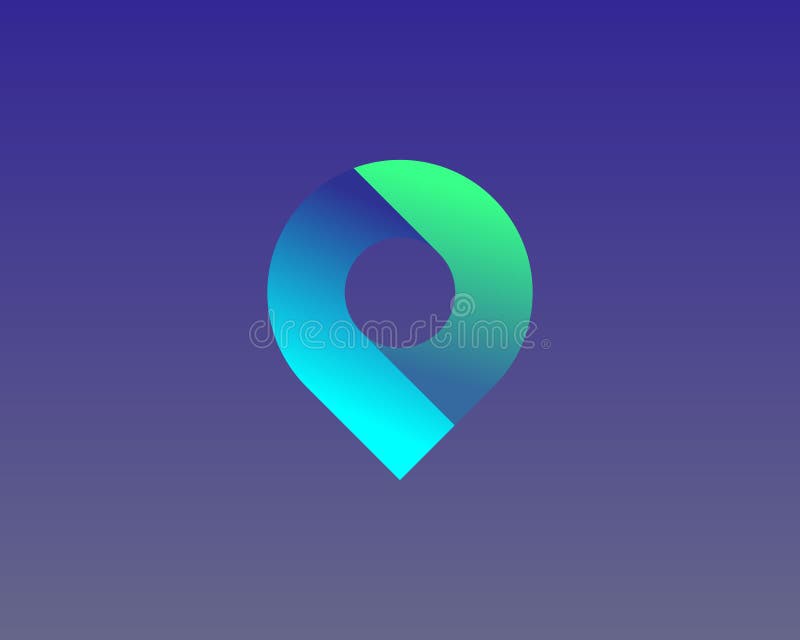 Abstract Bright Gradient Pin Logo Design. Universal 3d Destination, Gps ...