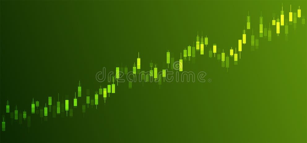 Abstract Bright Green Growing Financial Graph Chart Background Stock ...