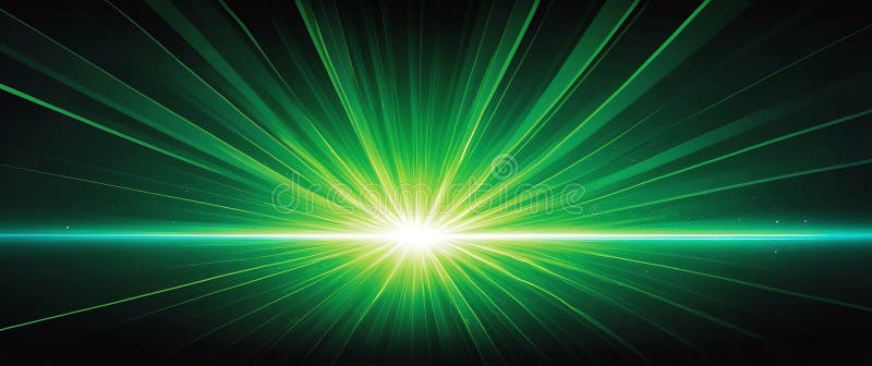 Abstract Bright Green Rays of Light Beams Spectrum Banner Ai Generated ...