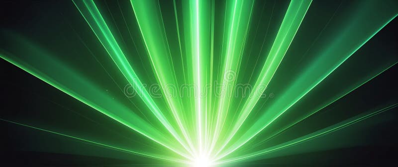 Abstract Bright Green Rays of Light Beams Spectrum Banner Ai Generated ...