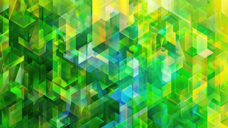 Abstract Bright Green Shape Repetitive Pattern Polygon in the ...