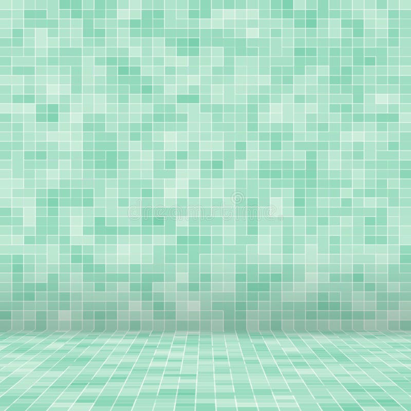 Abstract Bright Green Square Pixel Tile Mosaic Wall Background and ...
