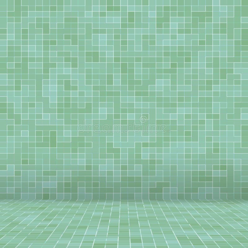 Abstract Bright Green Square Pixel Tile Mosaic Wall Background and ...