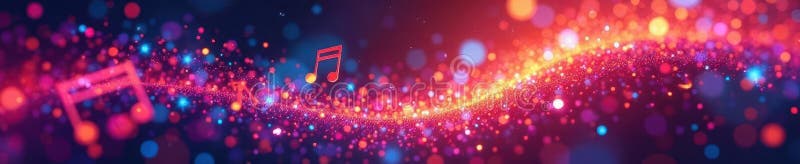 Abstract Bright Melody, Swirling Notes Vibrant Colors, Texture, Energy ...