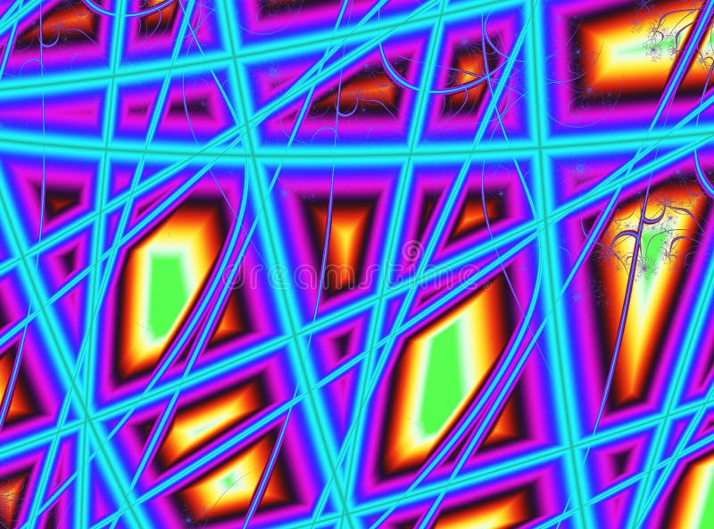 Abstract Bright Multicolor Rainbow Line Drawing, Illustration, Modern ...