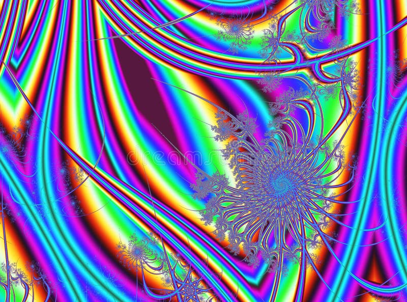 Abstract Bright Multicolor Rainbow Line Drawing, Illustration, Modern ...