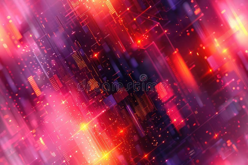 The Abstract Bright Neon Red Polygon Shape Geometry Futuristic Material ...