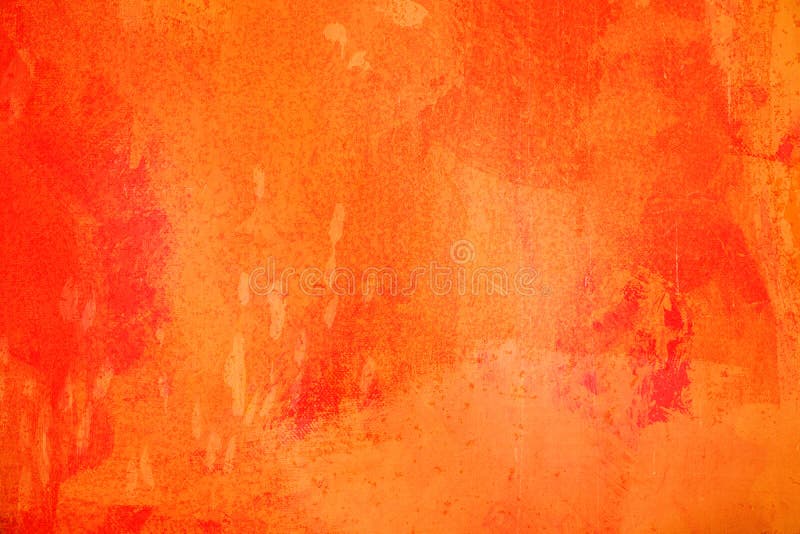 The Abstract Bright Orange Surface Has a Brush Painted on the ...