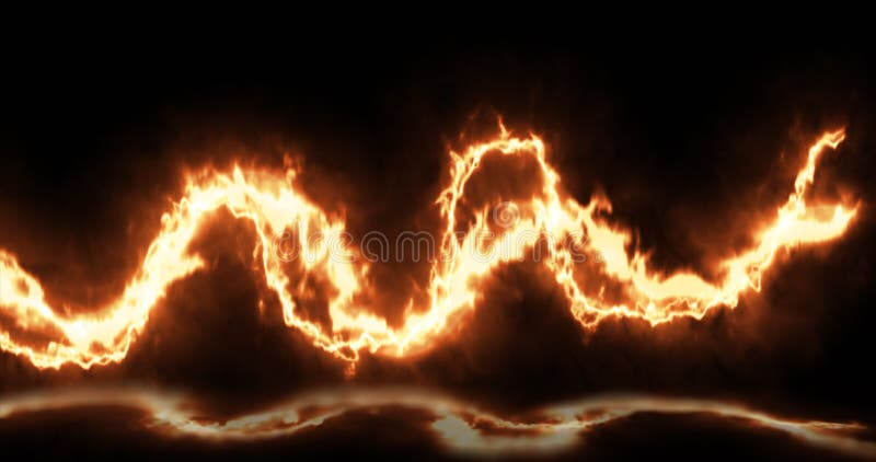 Abstract Bright Orange Fiery Lines Light Energy Magical with ...