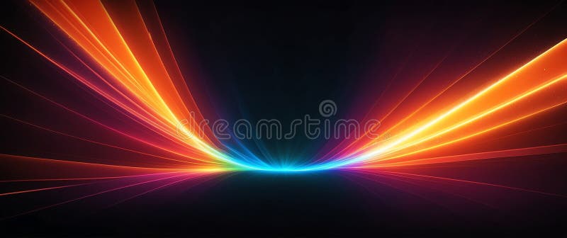 Abstract Bright Orange Rays of Light Beams Spectrum Banner Ai Generated ...