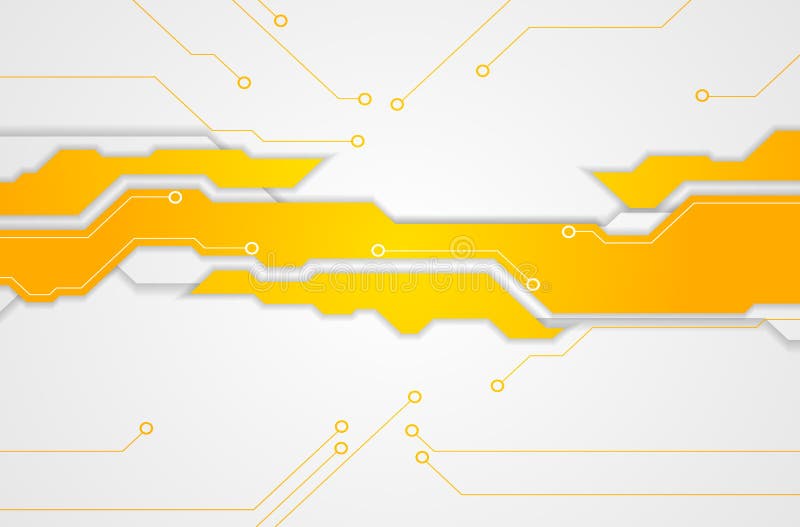 Abstract Bright Orange Technology Background Stock Vector ...