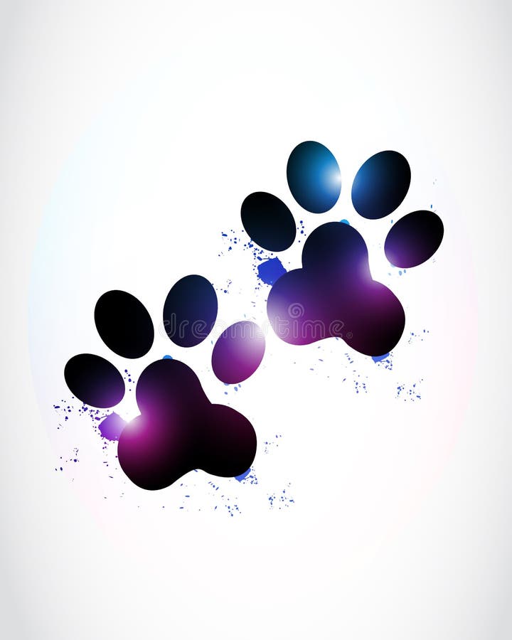 Abstract bright paw prints stock vector. Illustration of abstract ...