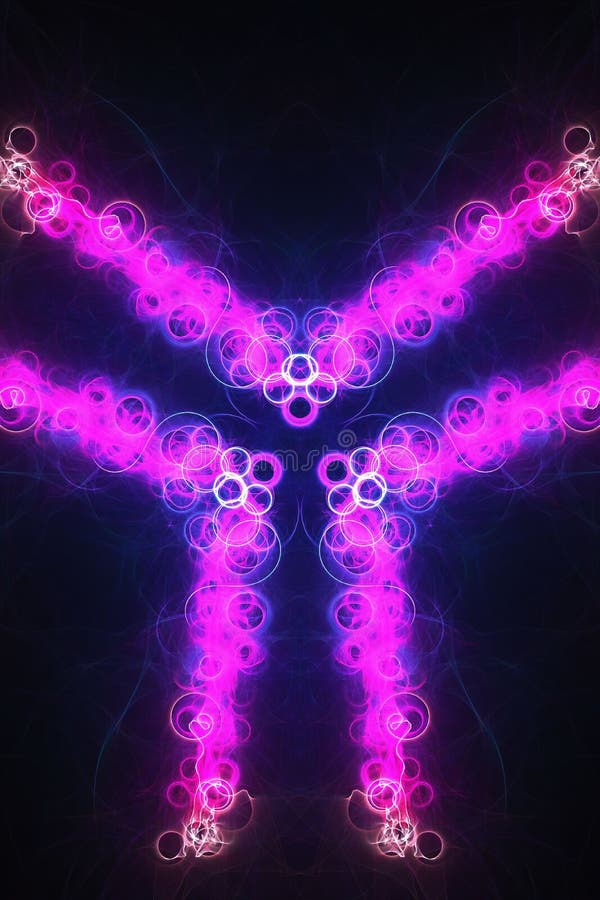 Abstract Bright Pink Energy Glow on a Black Background Stock ...