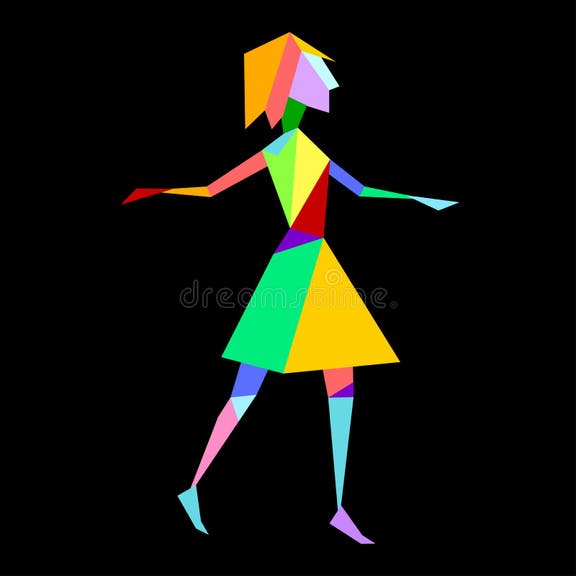 Abstract Bright Polygon Girl Stock Vector - Illustration of green ...