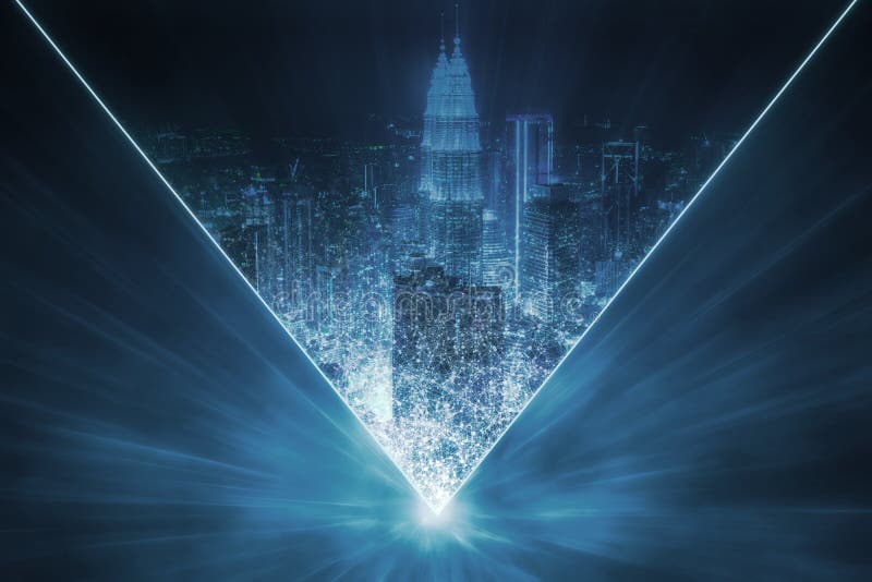 Abstract Bright Polygonal City Backdrop. Landing Page and Website ...