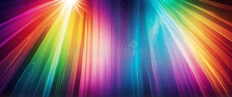 Abstract Bright Rainbow Rays of Light Beams Spectrum Banner Ai ...