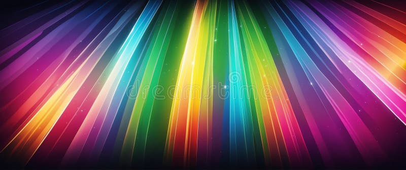 Abstract Bright Rainbow Rays of Light Beams Spectrum Banner Ai ...
