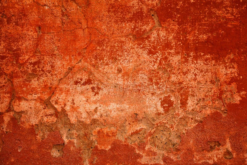 Abstract Bright Red Background. Wall Concrete Damaged by Time Stock ...
