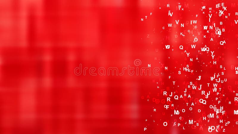 Abstract Bright Red Scattered Letters Background Vector Image Stock ...
