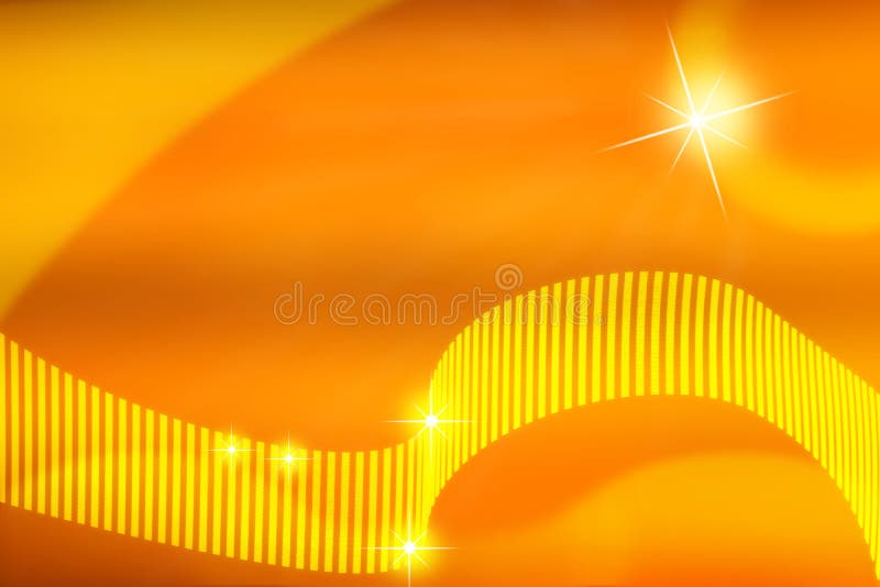 Abstract Bright Stars and Curves in Warm Yellow and Orange Background ...