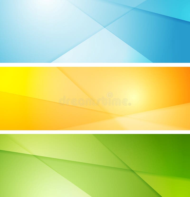 Abstract Bright Striped Banners Design Stock Vector - Illustration of ...