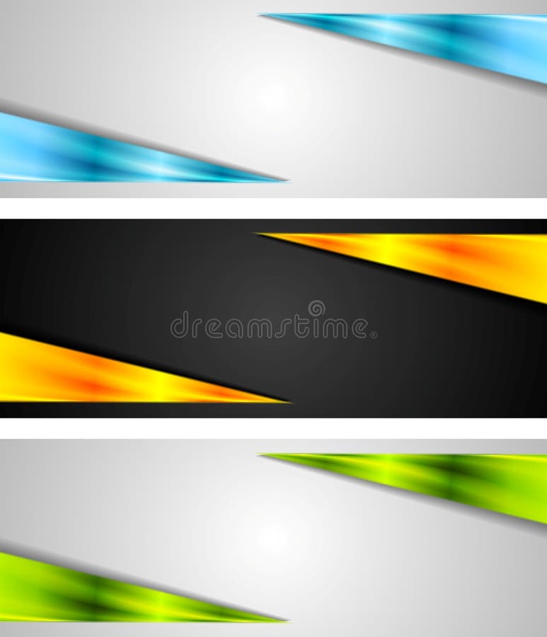 Abstract Bright Tech Banners Stock Vector - Illustration of creative ...