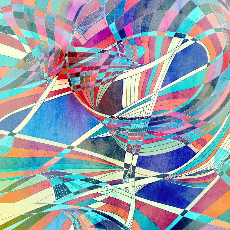 Abstract Bright Unusual Pattern with Wavy Elements Stock Illustration ...