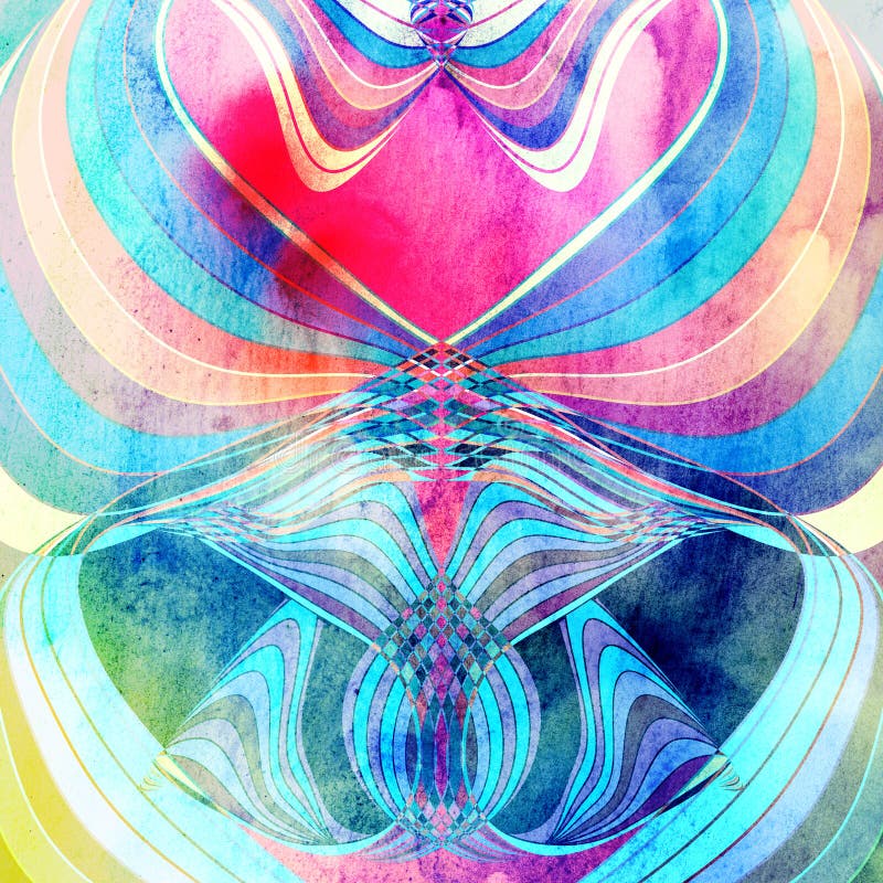 Abstract Bright Unusual Pattern with Wavy Elements Stock Illustration ...