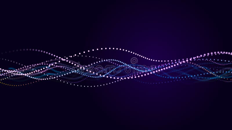 Abstract Bright Wave. the Flow of Musical Sounds. 3D Rendering Stock ...
