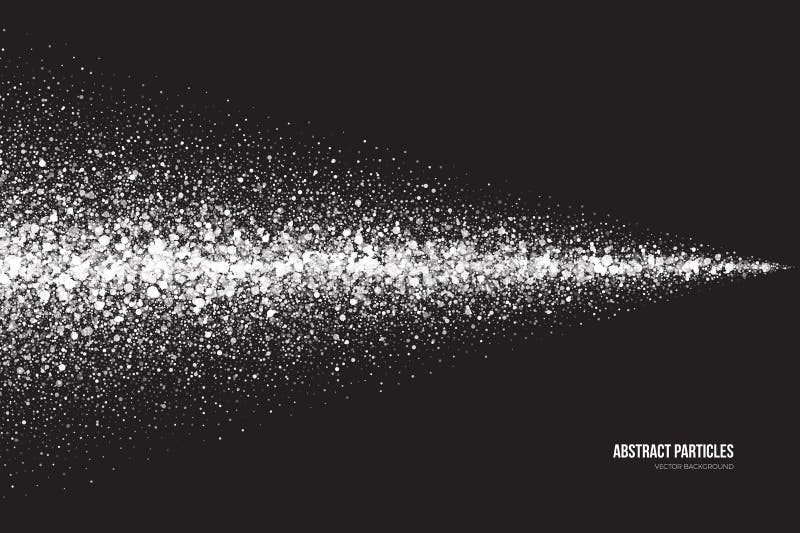 Abstract Bright White Shimmer Glowing Round Particles Spray Effect ...