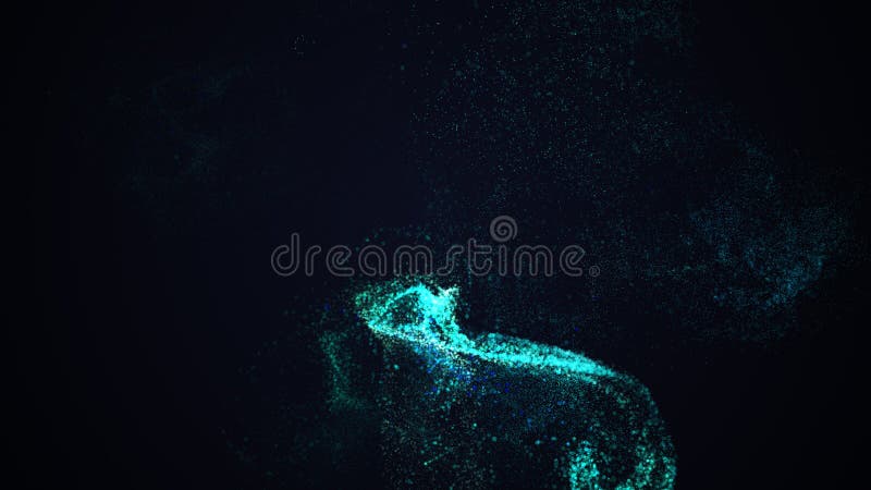 Snow Frost Effect with Scattered Blue Particles on Black Background ...