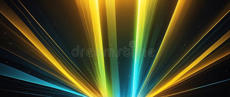 Abstract Bright Yellow Rays of Light Beams Spectrum Banner Ai Generated ...