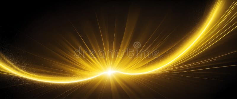 Abstract Bright Yellow Rays of Light Beams Spectrum Banner Ai Generated ...
