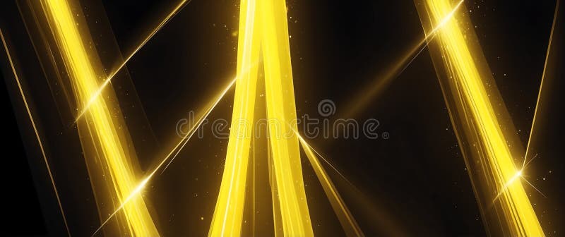 Abstract Bright Yellow Rays of Light Beams Spectrum Banner Ai Generated ...