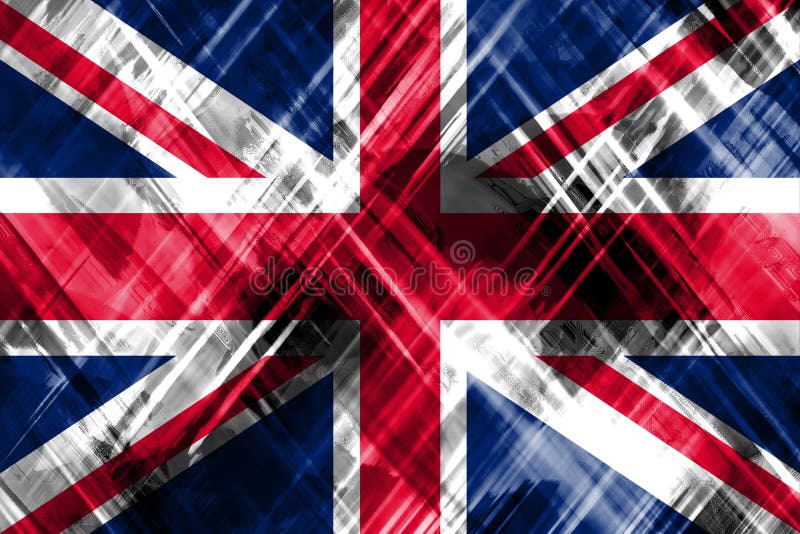 Flower with British Flag Colors on Black Stock Illustration ...