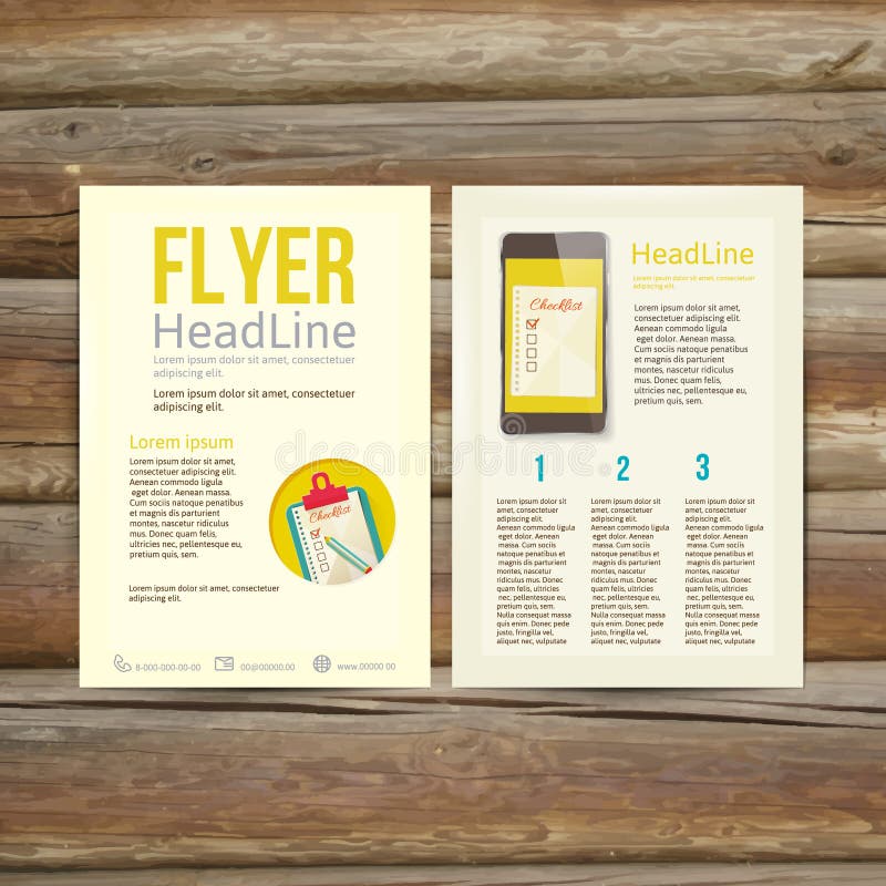 Abstract Brochure Flyer Design, Checklist Stock Vector - Illustration ...