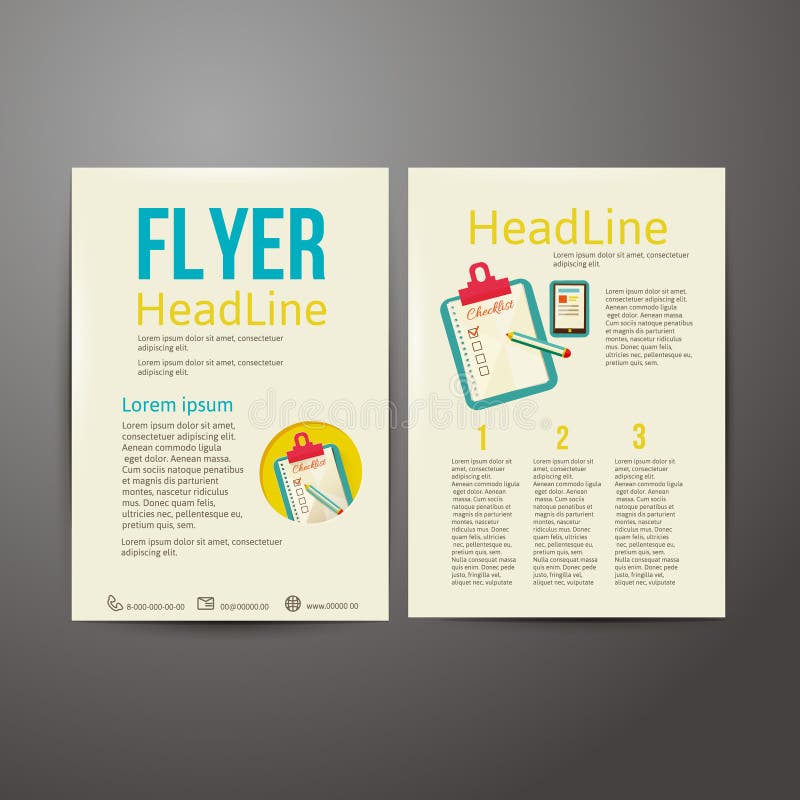 Abstract Brochure Flyer Design, Checklist Stock Vector - Illustration ...