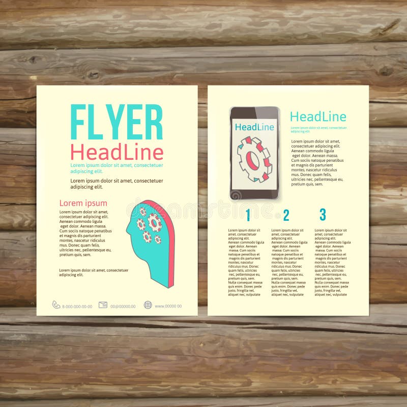 Abstract Brochure Flyer Design Human Head with Stock Vector ...