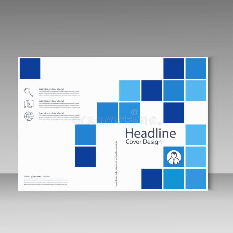 Abstract Brochure Template Design with Squares Stock Vector ...