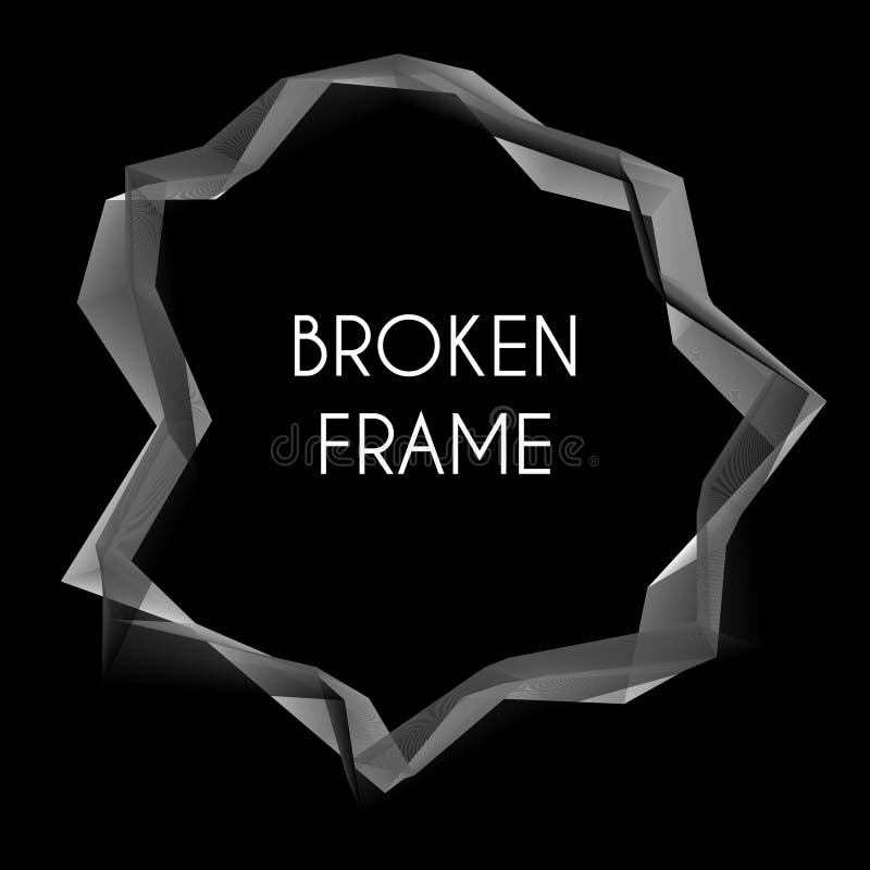 Abstract Broken Frame by Thin Gray Lines on a Black. Vector Graphics ...