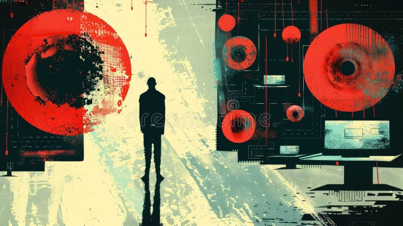 Abstract of Broken Mind of Human Drawn by Cartoon Style with Glitch ...