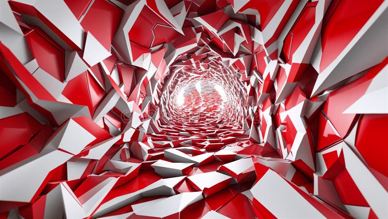 Abstract Broken Pattern in Red and White Forming Glitch-inspired ...