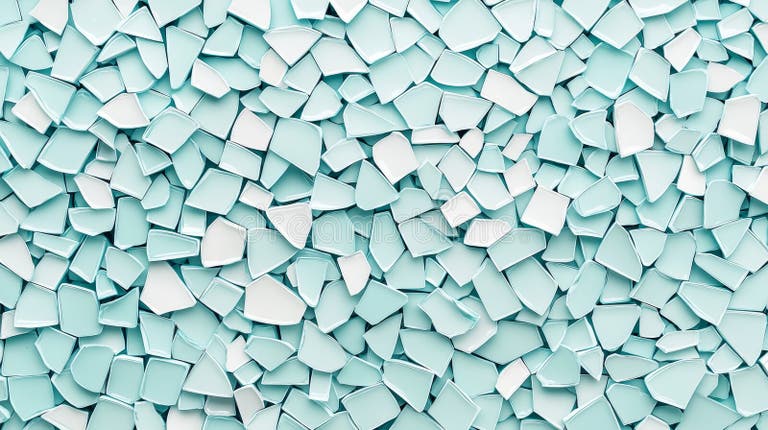 Abstract Broken Pieces Background Featuring Light Blue Mosaic Tile ...