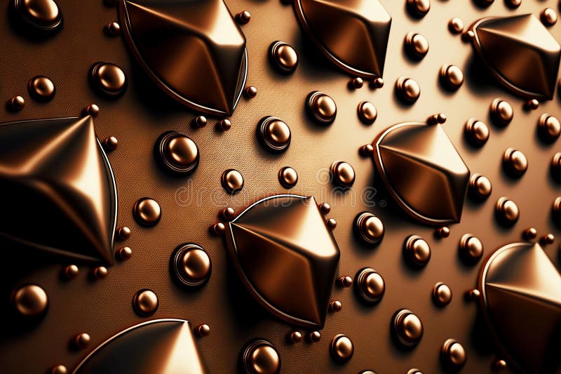 Abstract Bronze Metal Rivets Grunge Style Pattern Background 3d Render ...