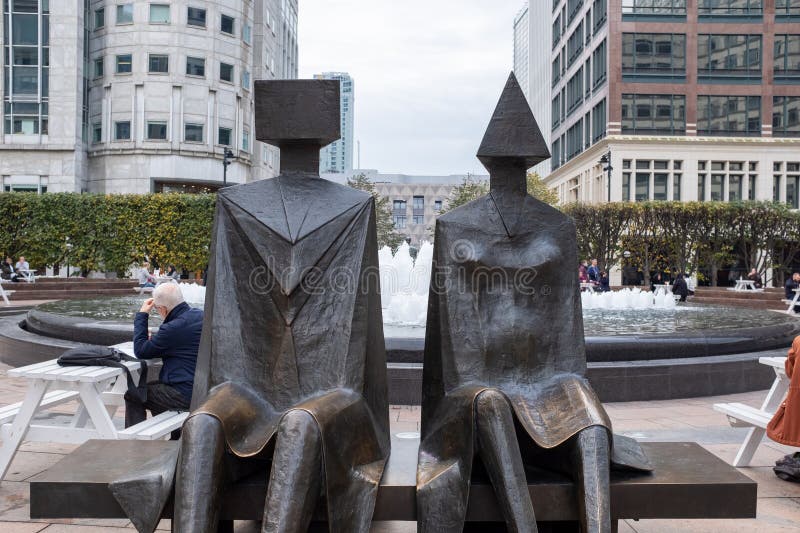 Abstract Bronze Sculptures Resembling Seated Human Figures. Canary ...