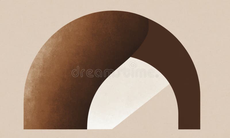 Abstract Brown Arch with Gradient Effect on Beige Background Stock ...