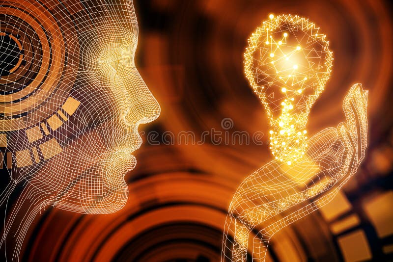 Digital Brown Figures and White Color Paper Stock Illustration ...